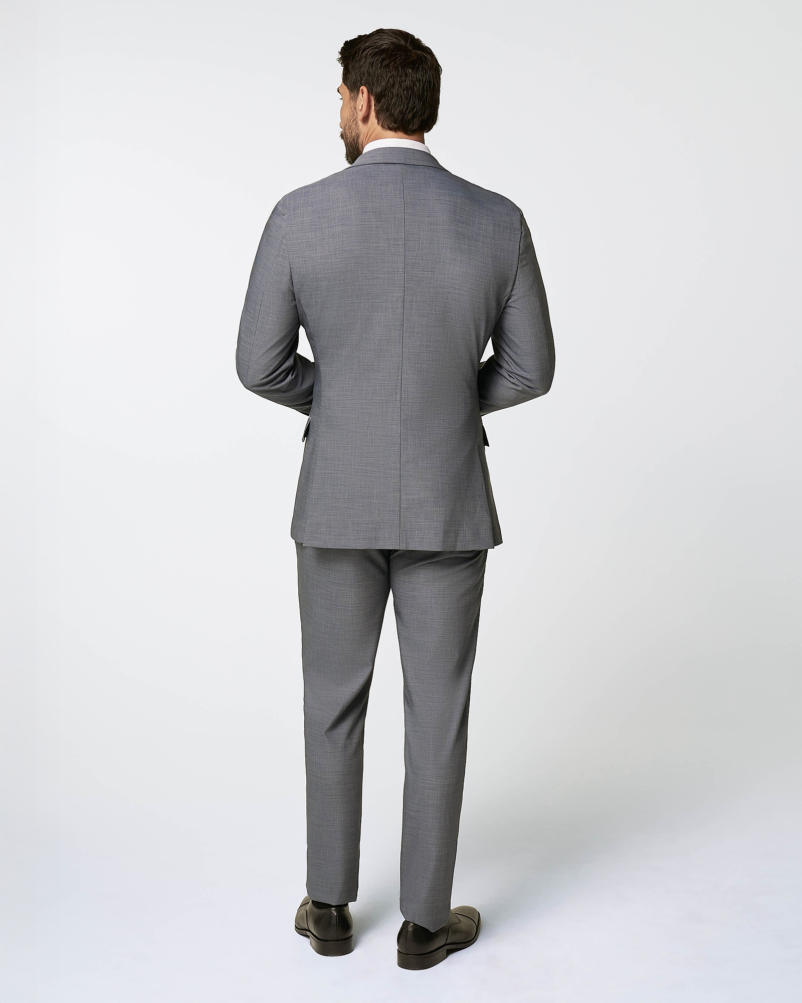Athletic Fit Stretch Suit - Solid Grey