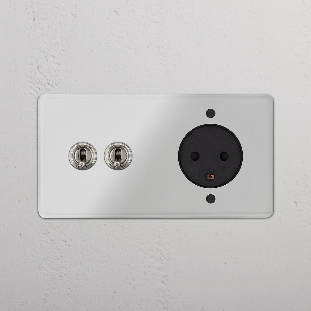 Double 2x Toggle & Danish Module Round Clear Polished Nickel Black ...