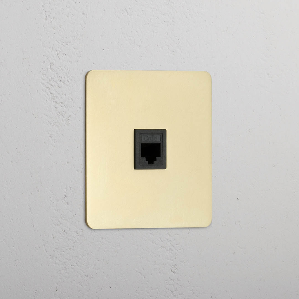 Single RJ45 Socket | Antique Brass & Black | Corston – Corston Europe