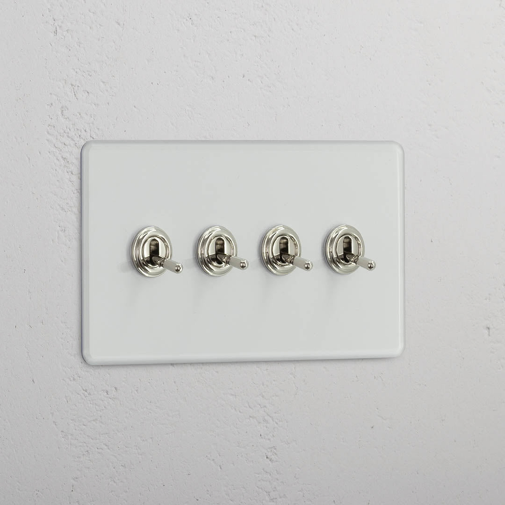 Double 4x Toggle Switch | Clear Polished Nickel | Corston – Corston Europe