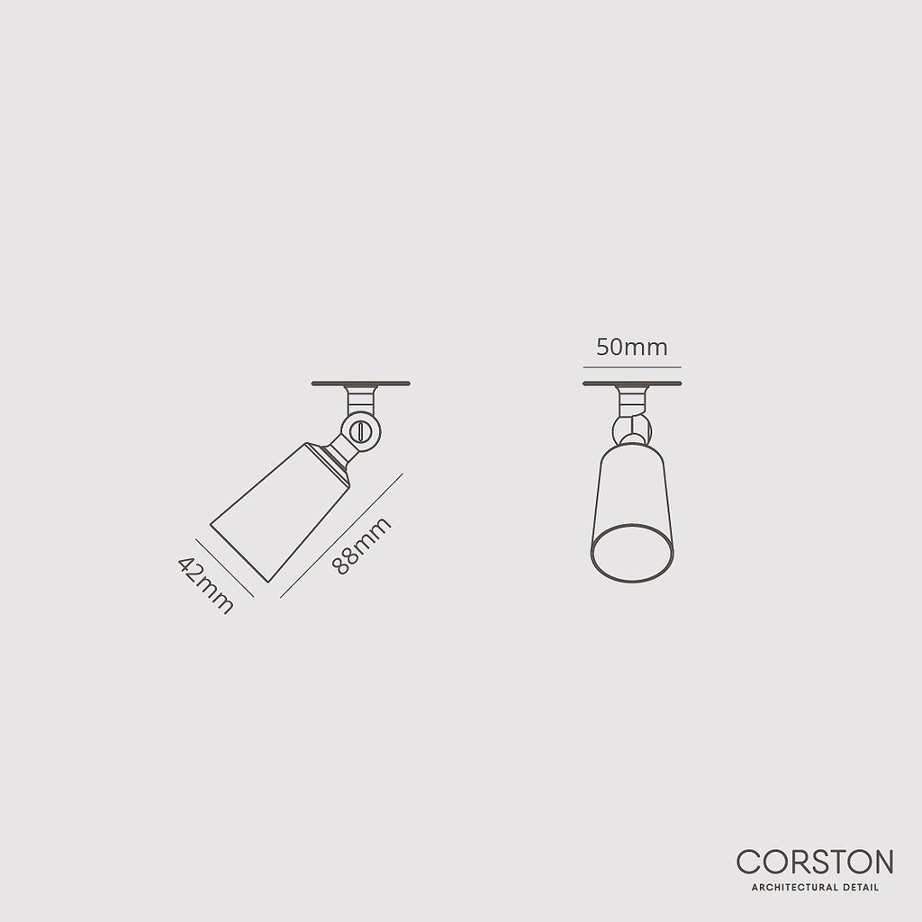 Perryn Small Single Spotlight | Antique Brass | Lighting – Corston ...