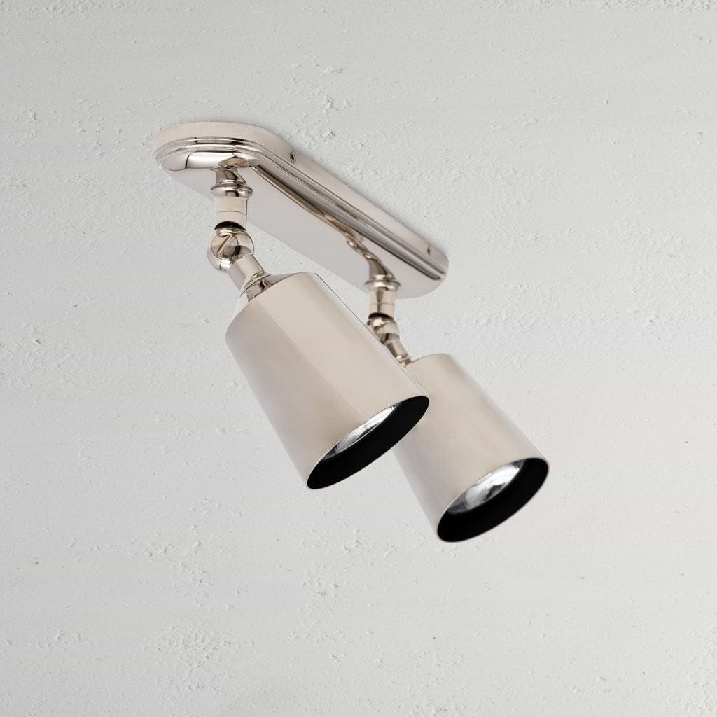 Bayliss 50mm Double Ceiling Spotlight | Polished Nickel – Corston
