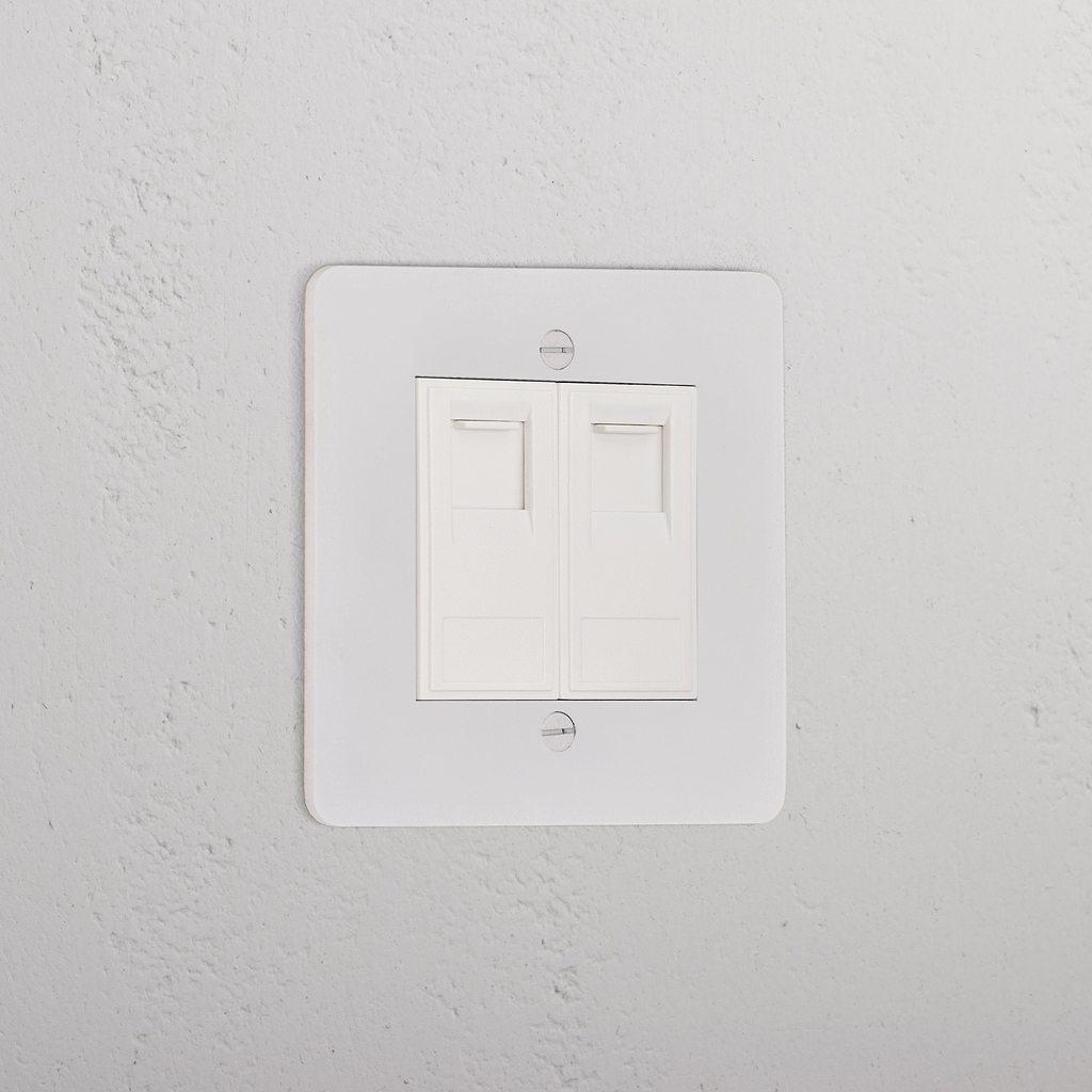 2x CAT6 Socket | Paintable White – Corston