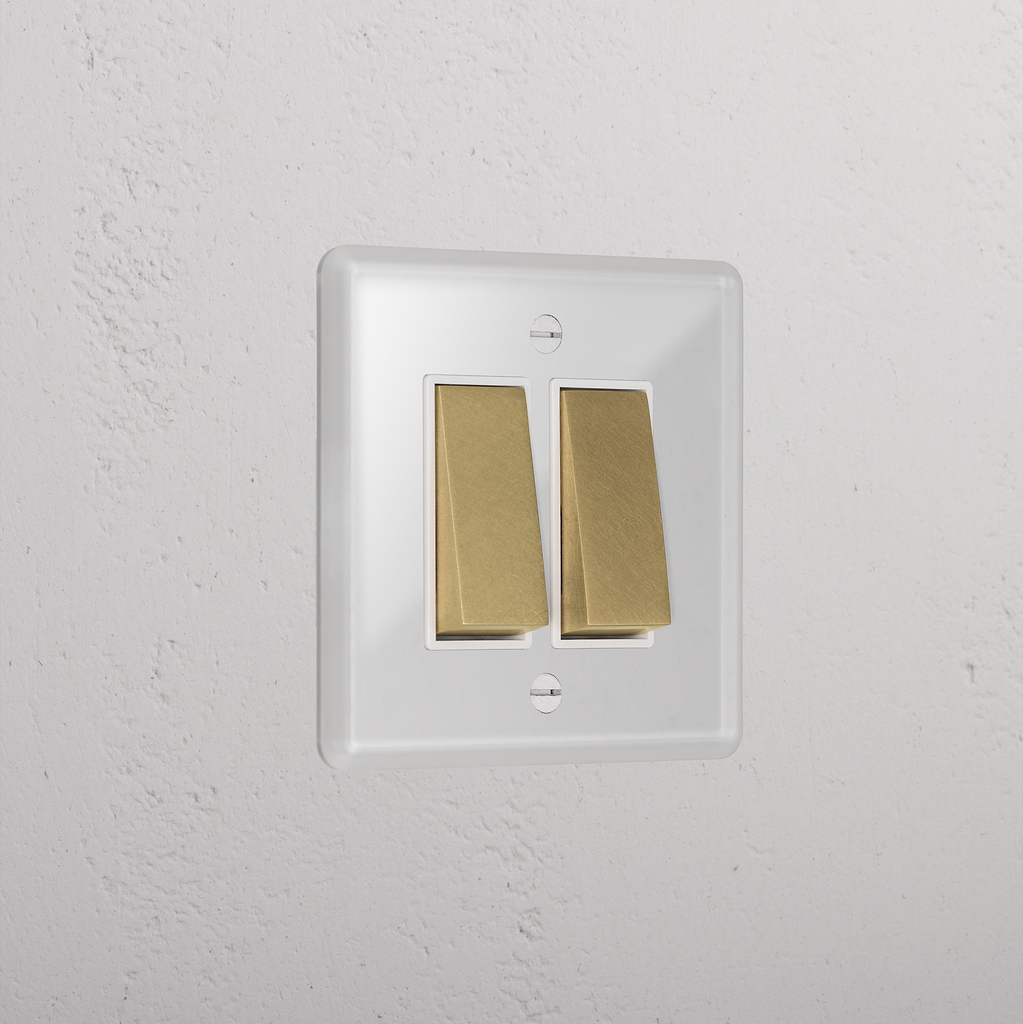 2G Two Way Rocker Switch | Clear Antique Brass White | Switches & Sockets – Corston
