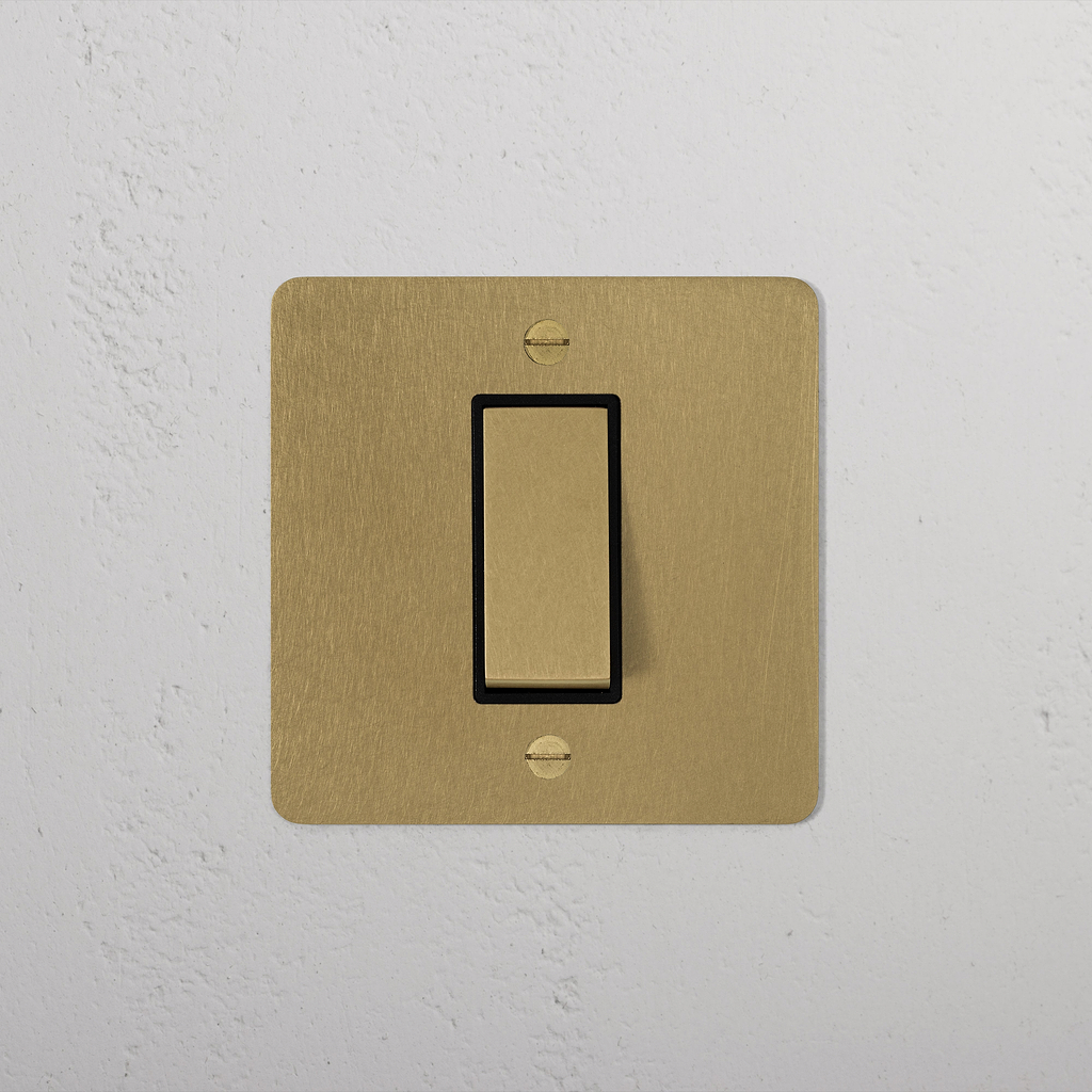 1G Double Pole Rocker Switch | Antique Brass Black | Corston