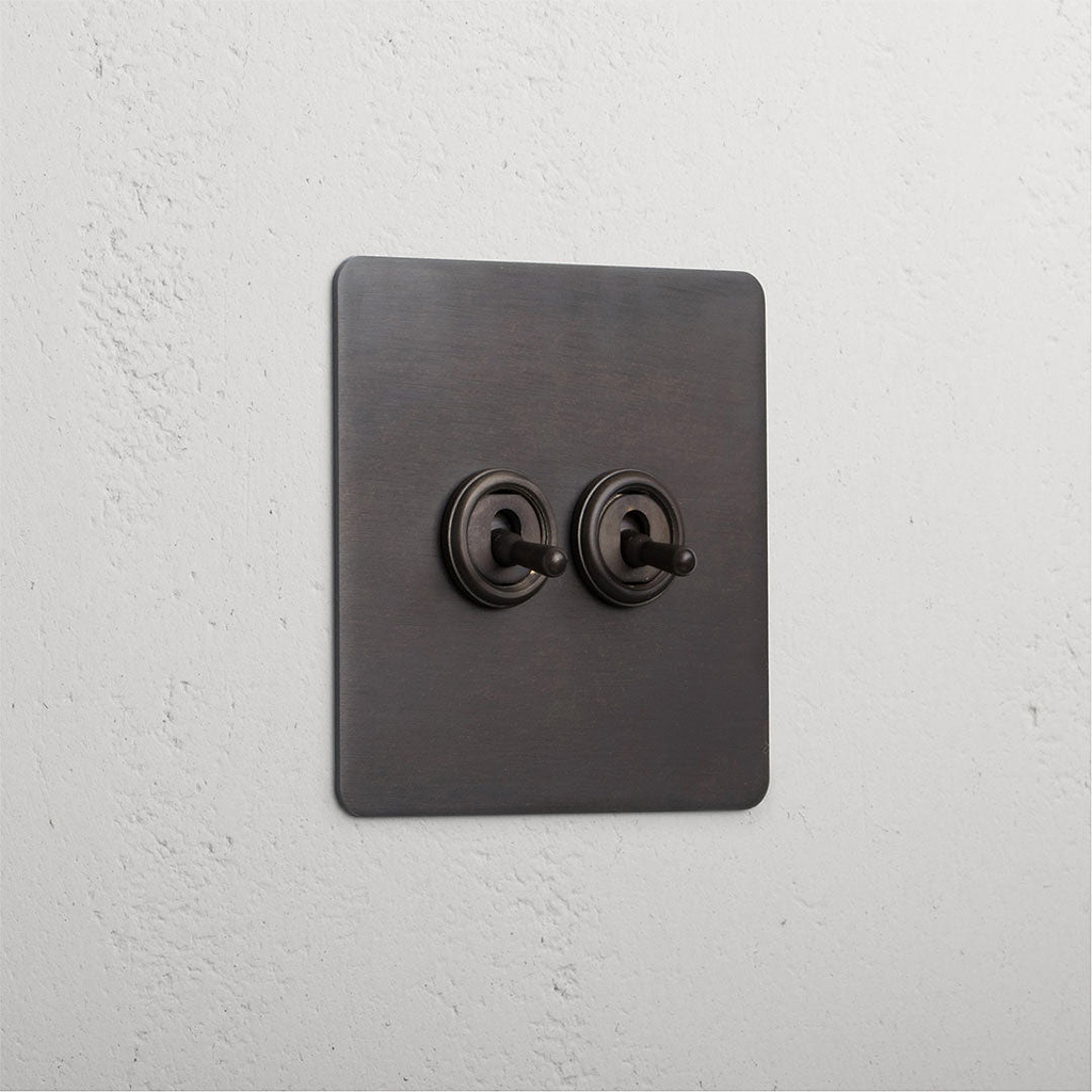 Toggle Light Switch 2 Gang 2 Way Bronze – Corston