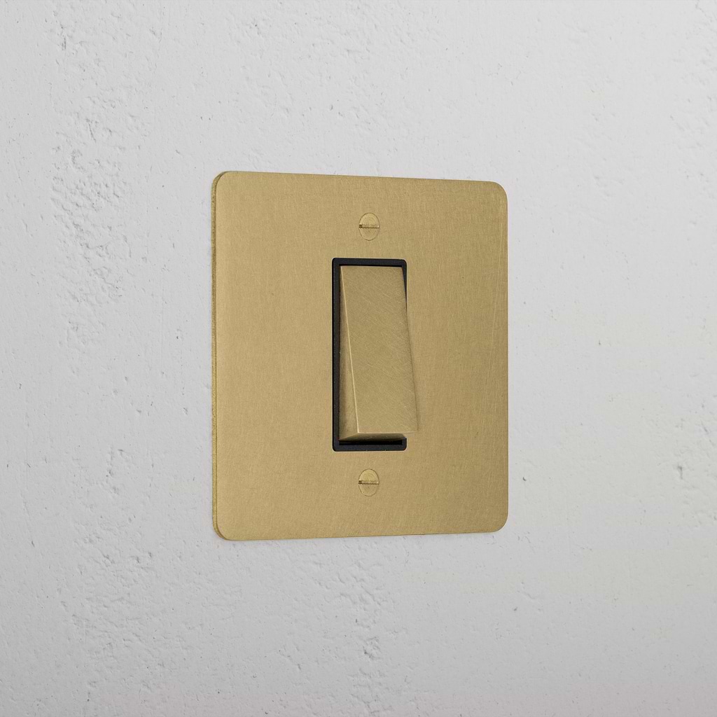 1G Double Pole Rocker Switch | Antique Brass Black | Corston
