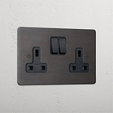 Double Socket UK | Bronze Black – Corston