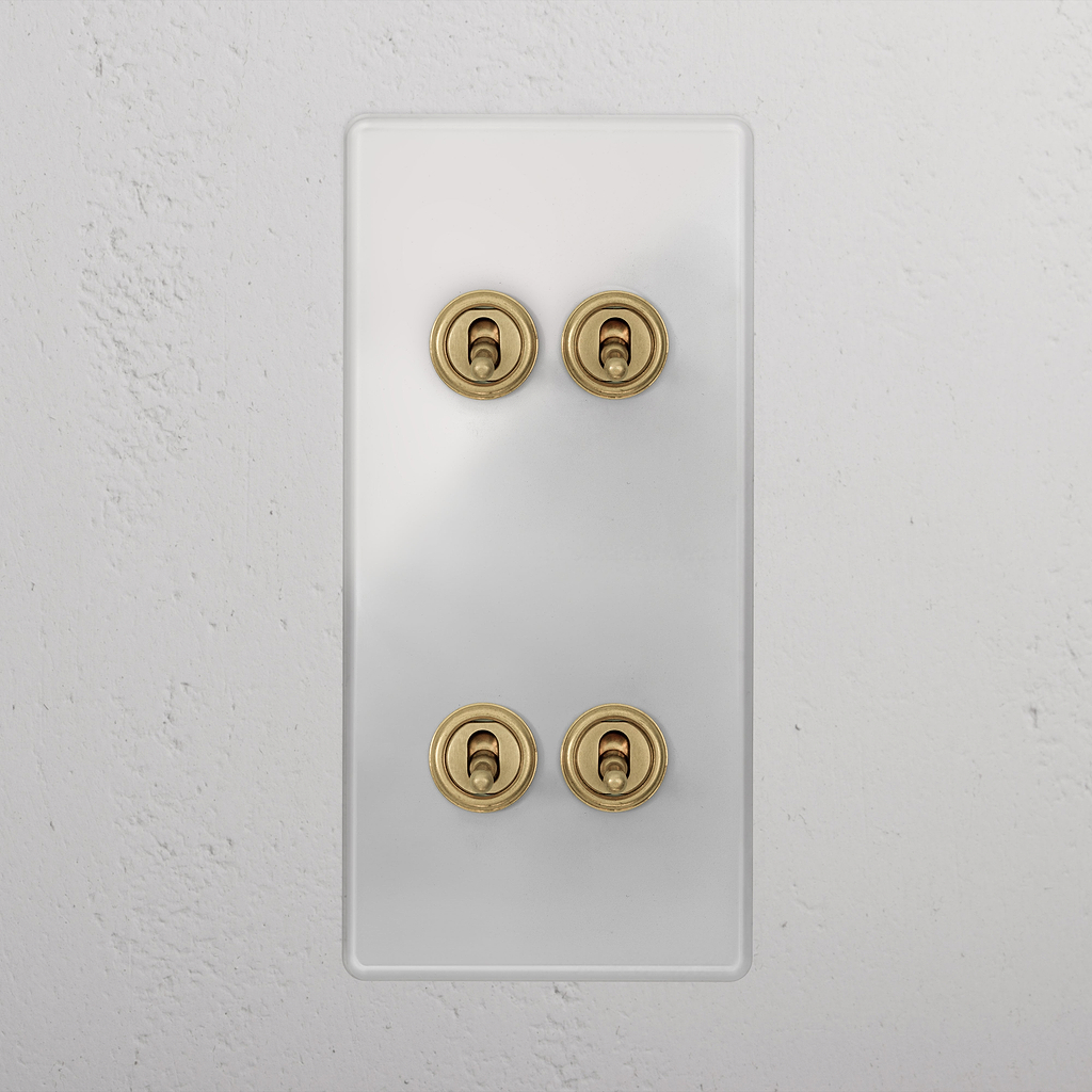 4G Vertical Two Way Toggle Switch Clear Antique Brass | Switches ...