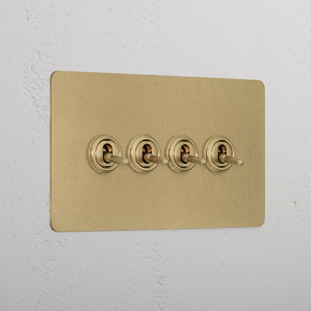 Antique Brass Vintage 4 Gang Toggle Light Switch – Corston