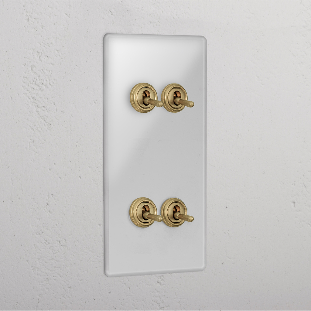 4G Vertical Two Way Toggle Switch Clear Antique Brass | Switches ...