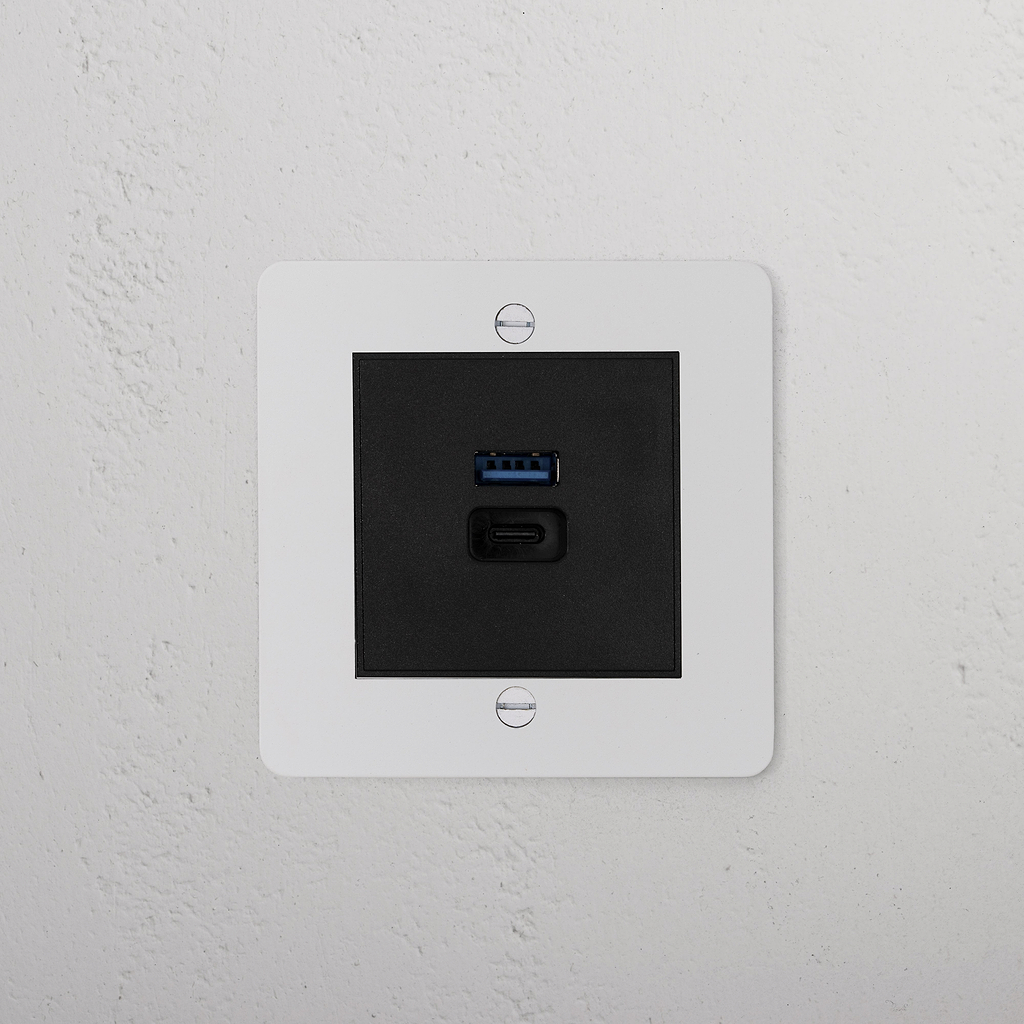 USB A+C Fast Charge Socket | Paintable Black – Corston