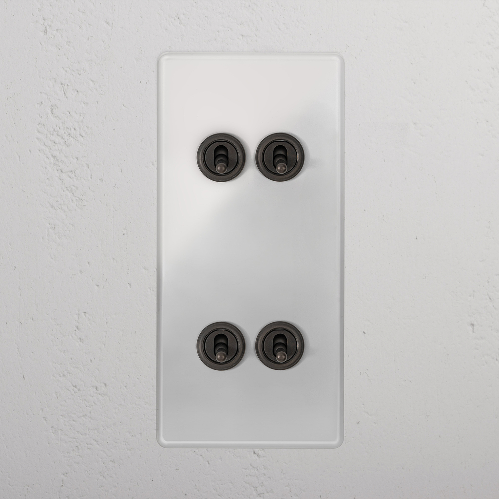 4G Vertical Two Way Toggle Switch Clear Bronze | Switches & sockets ...