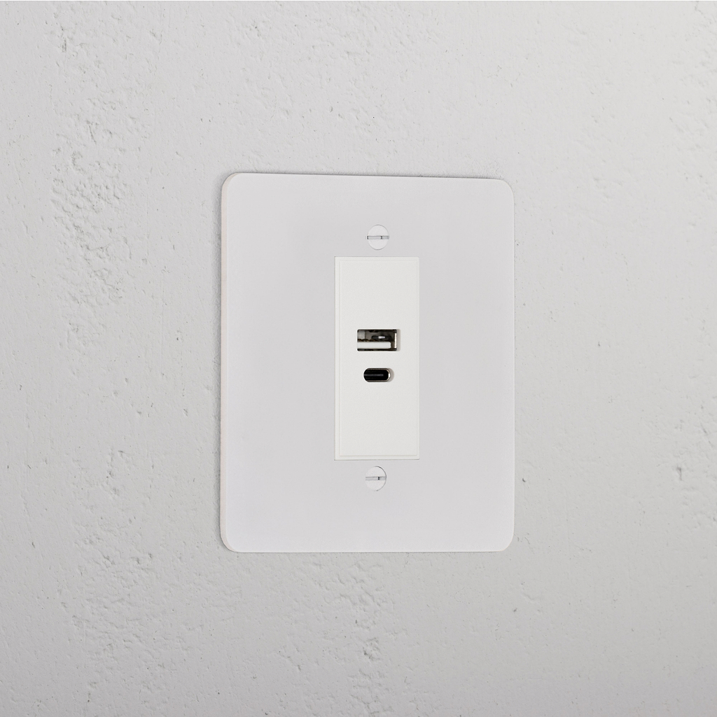 USB A+C Socket | Paintable White – Corston