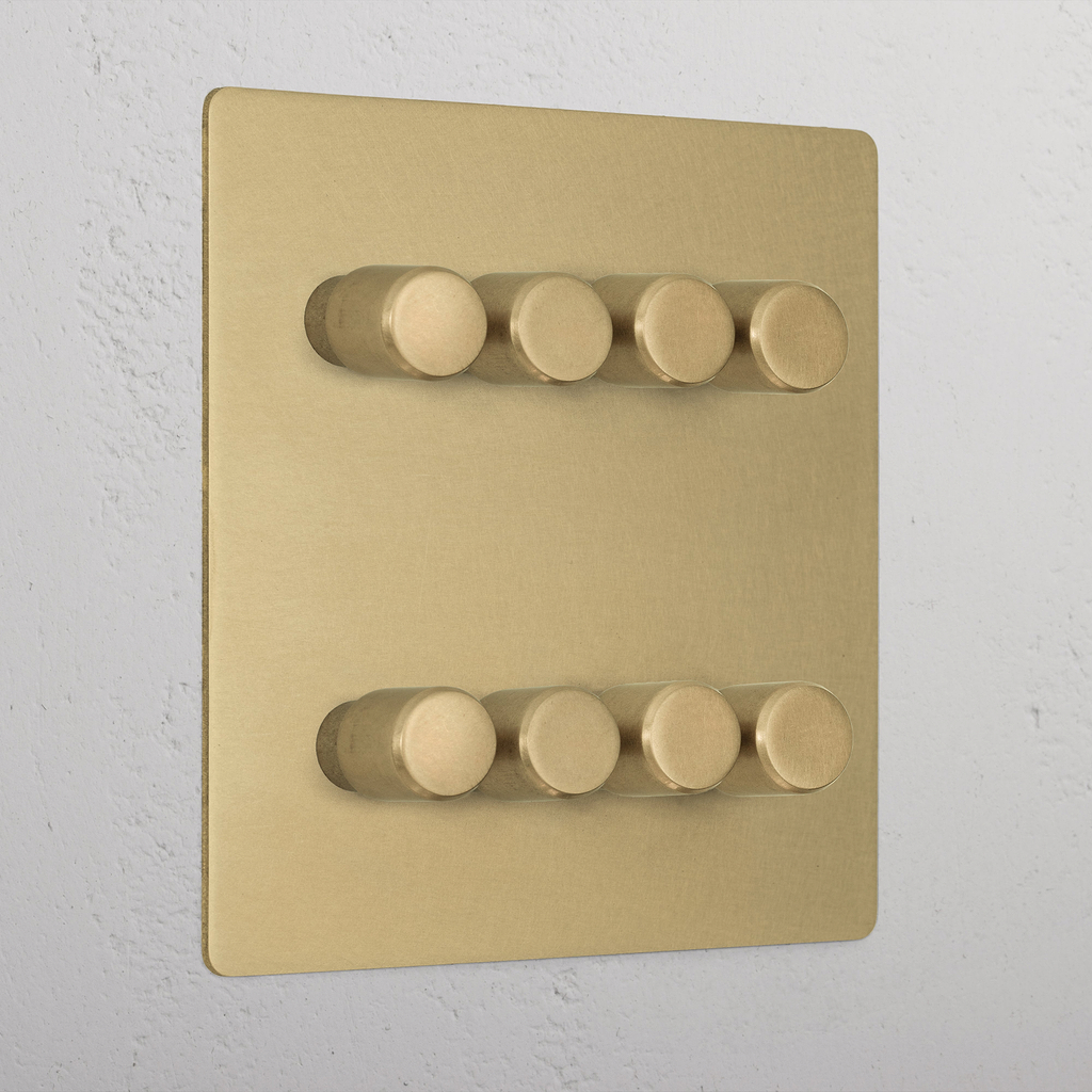 8 Gang Dimmable Light Switch | Antique Brass – Corston