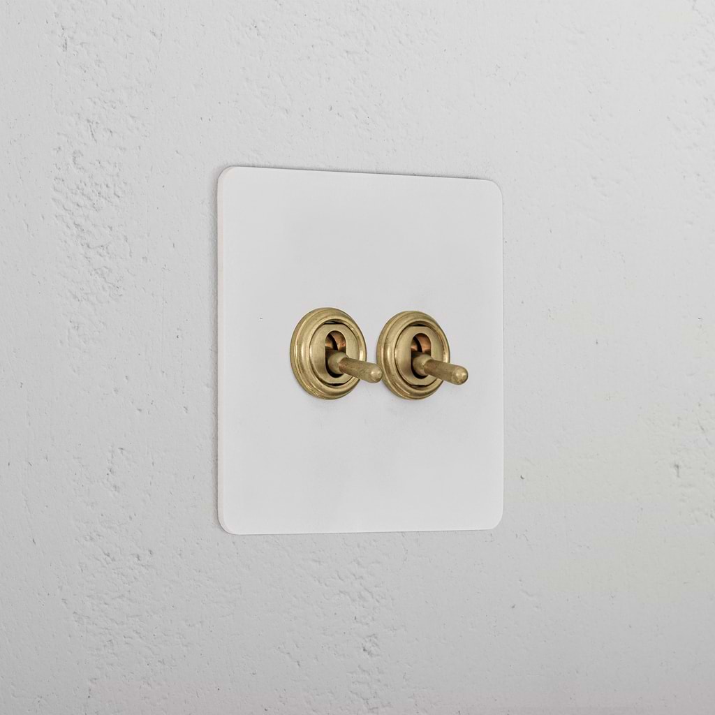 2G Two Way Toggle Switch | Paintable Antique Brass – Corston