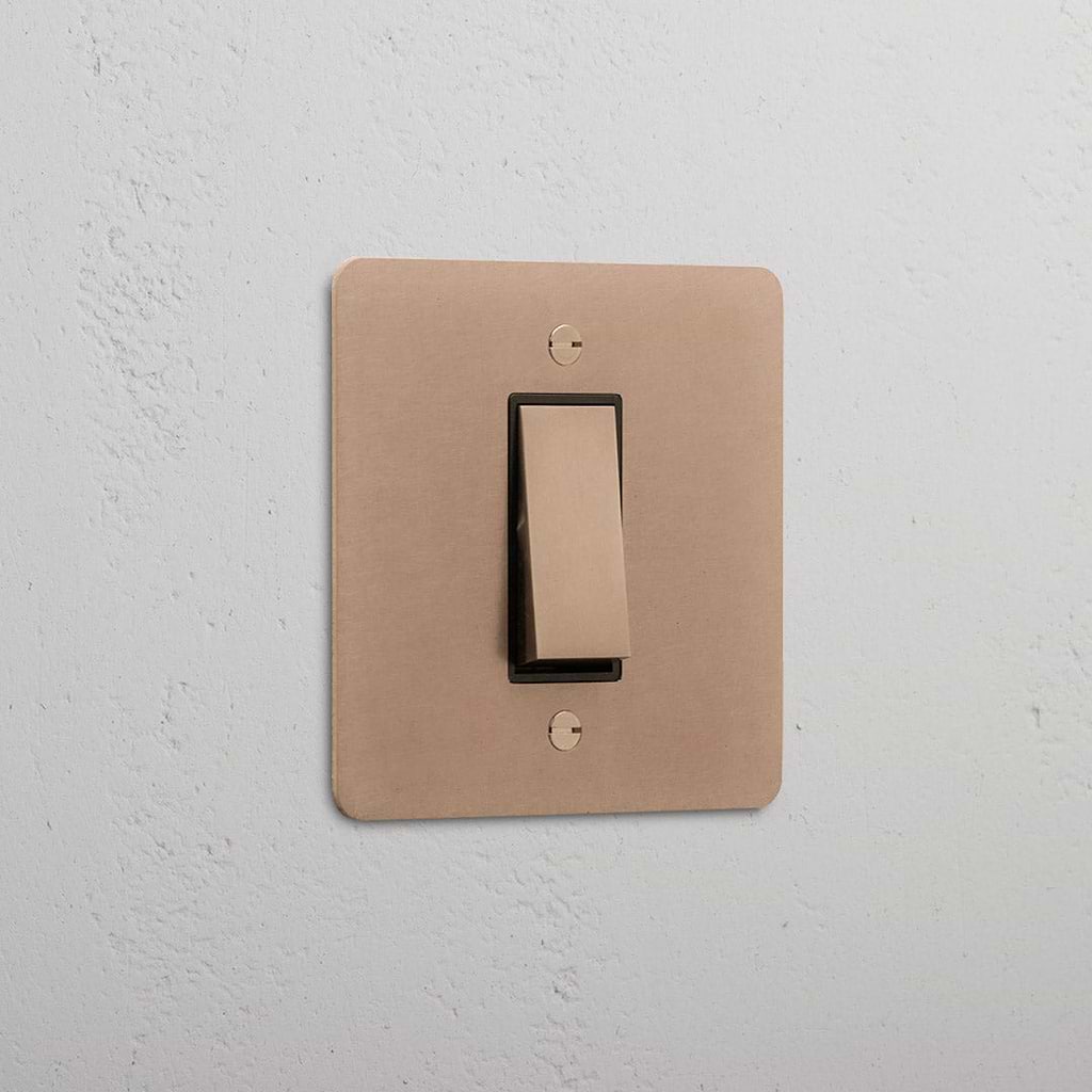 1G Two Way Rocker Switch | Antique Brass Black | Corston