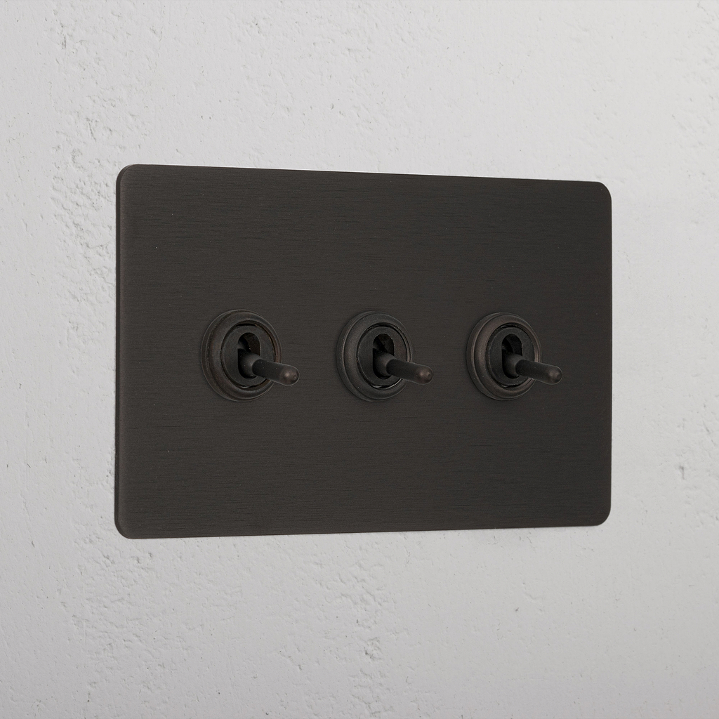 3 Gang Toggle Switch Bronze – Corston