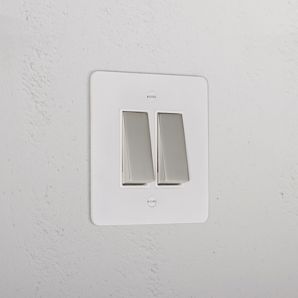 2G Two Way Rocker Switch | Paintable Polished Nickel White – Corston