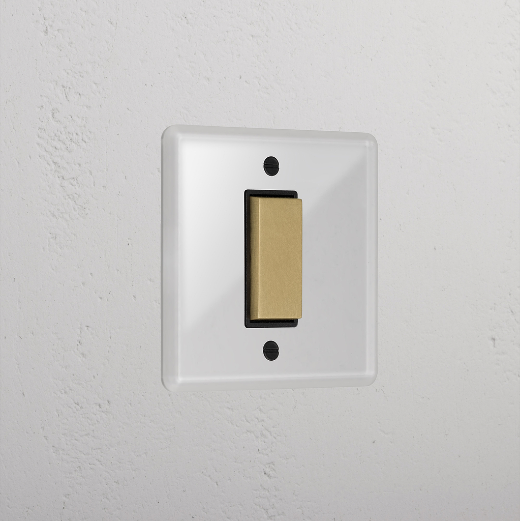 1G Centre Retractive Rocker Switch | Clear Antique Brass Black | Corston