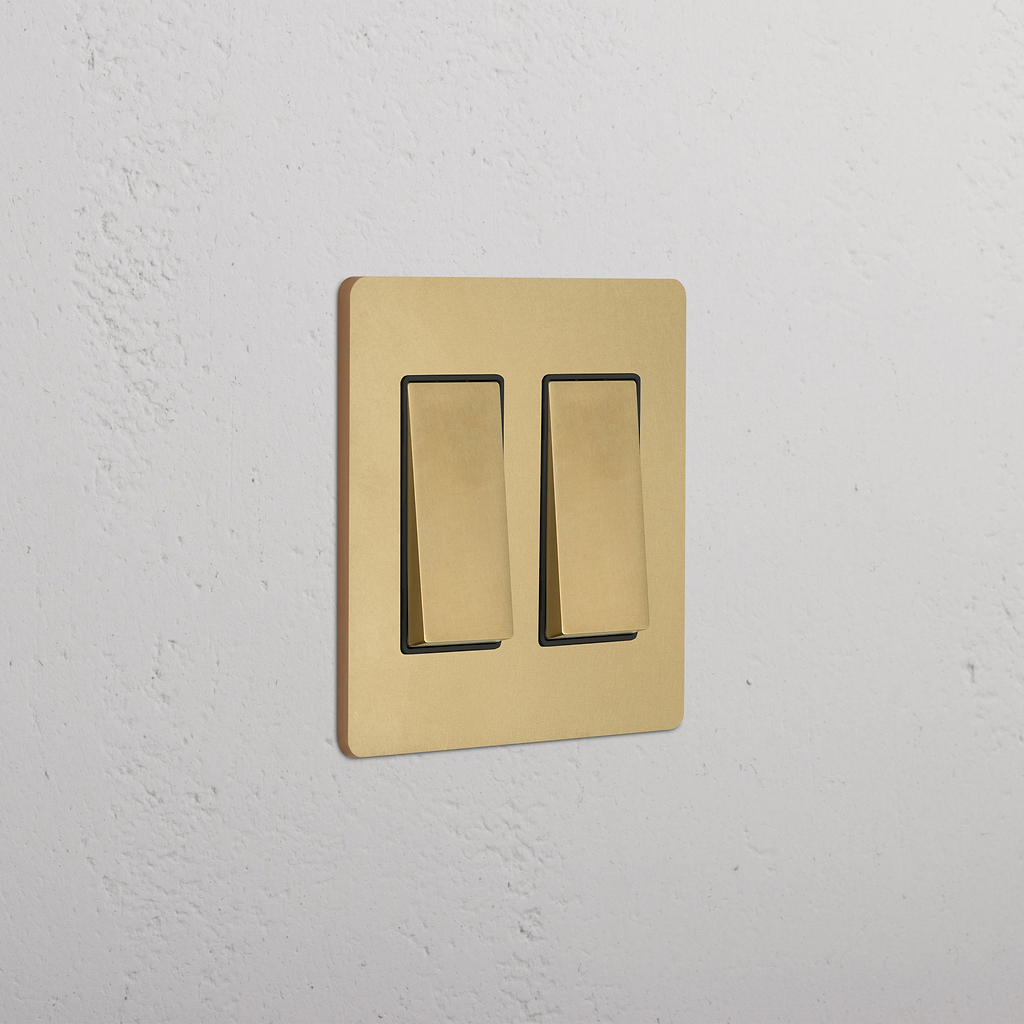 Grove 2G Rocker Switch Antique Brass Black | Switches & Dimmers