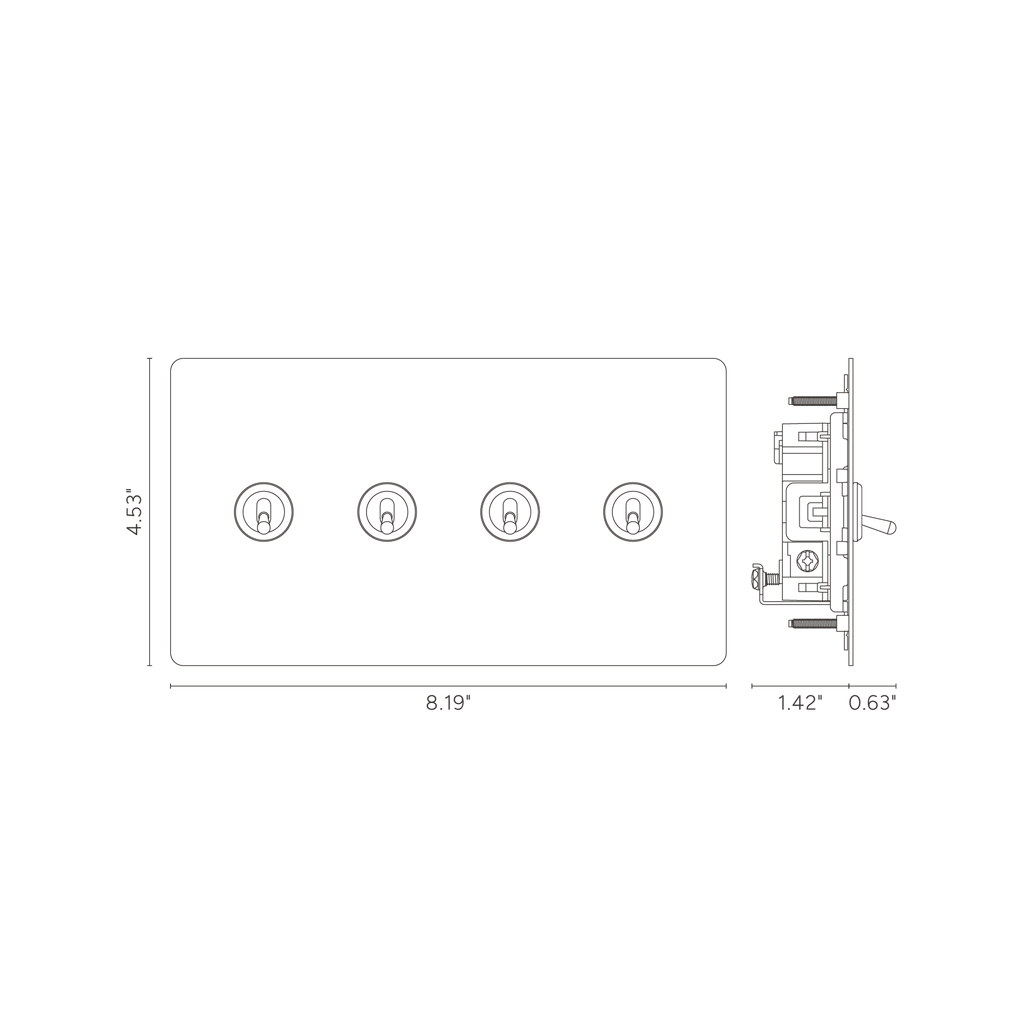 Kew 4G Toggle Switch Polished Nickel | Switches & Dimmers