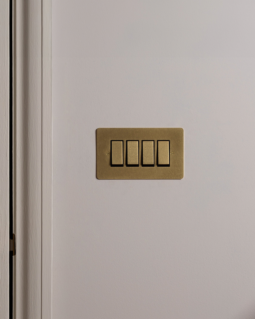 4G Two Way Rocker Switch Antique Brass Black | Switches & Dimmers