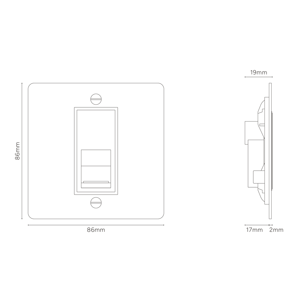 Single BT Master Socket Antique Brass Black | Sockets & Modules