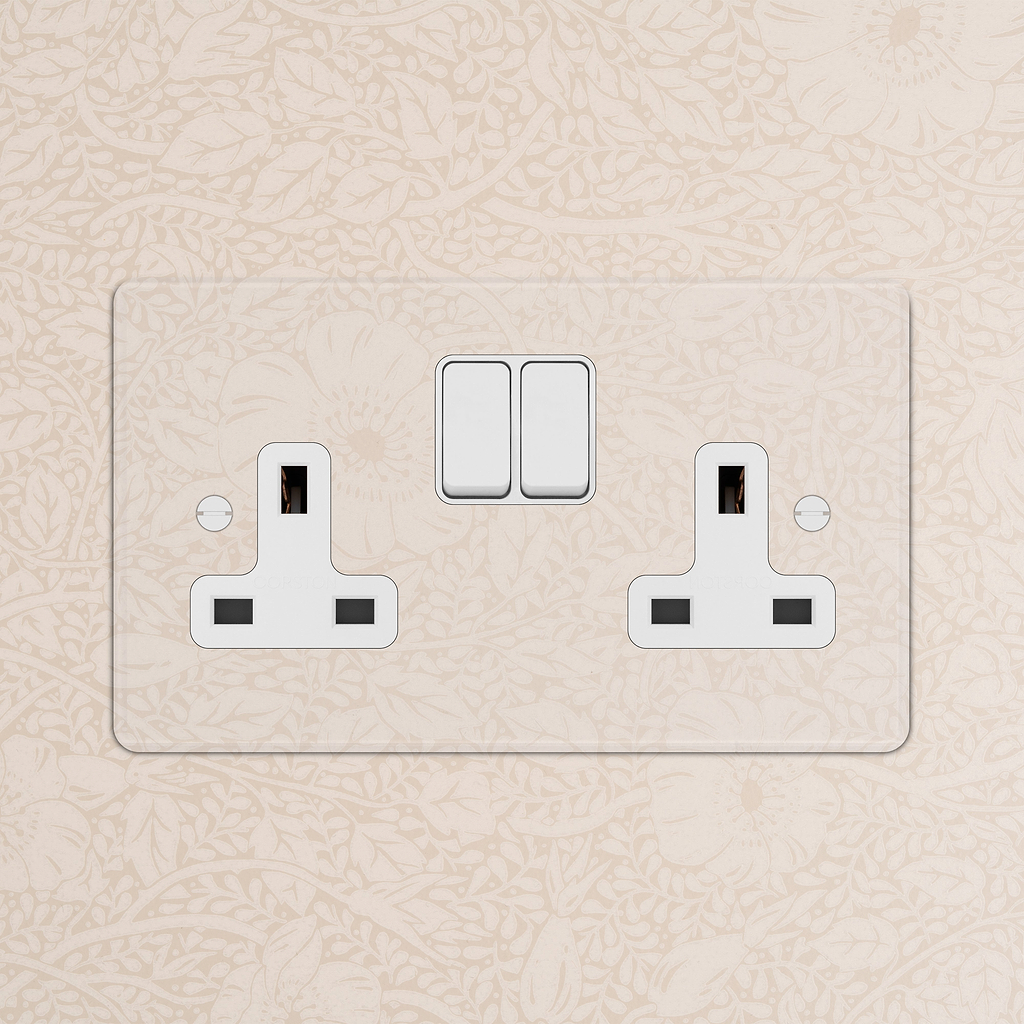 Double Socket Clear White | Sockets & Modules