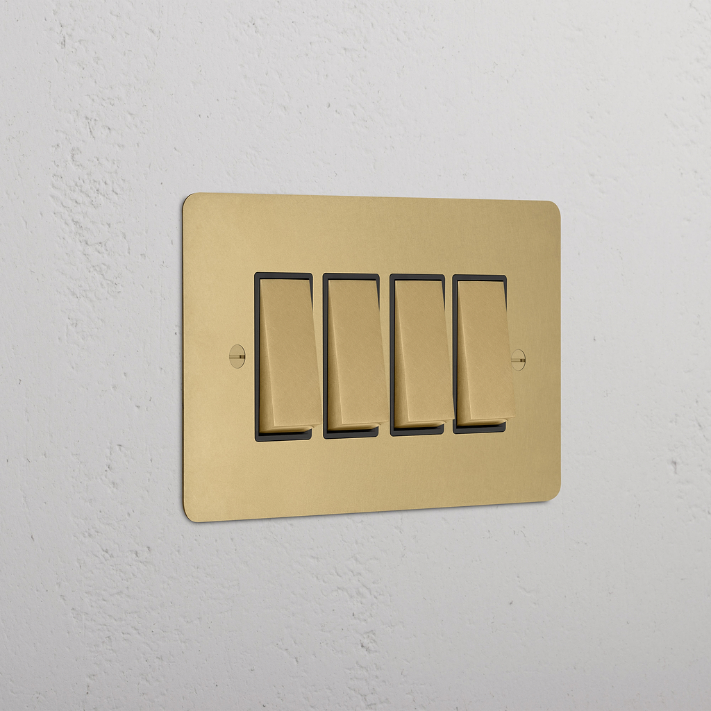 4G Two Way Rocker Switch Antique Brass Black | Switches & Dimmers