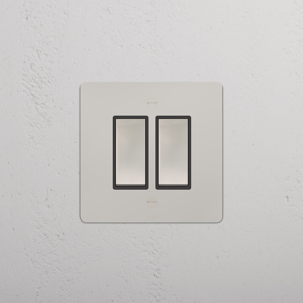 2G Two Way Rocker Switch Polished Nickel Black | Switches & Dimmers