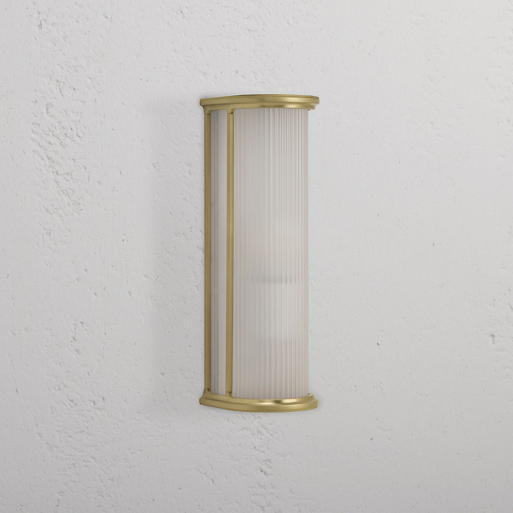 Bank Wall Light Fluted Glass Antique Brass | Garden & Bathroom Lighting