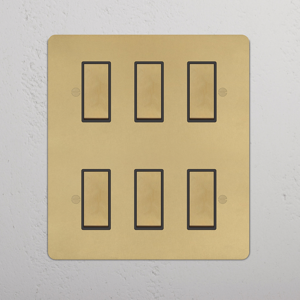 6G Two Way Rocker Switch Antique Brass Black | Switches & Dimmers