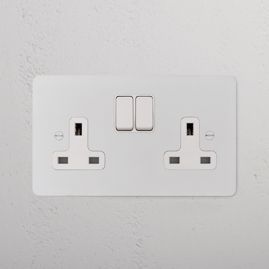 Double Socket Paintable White | Sockets & Modules