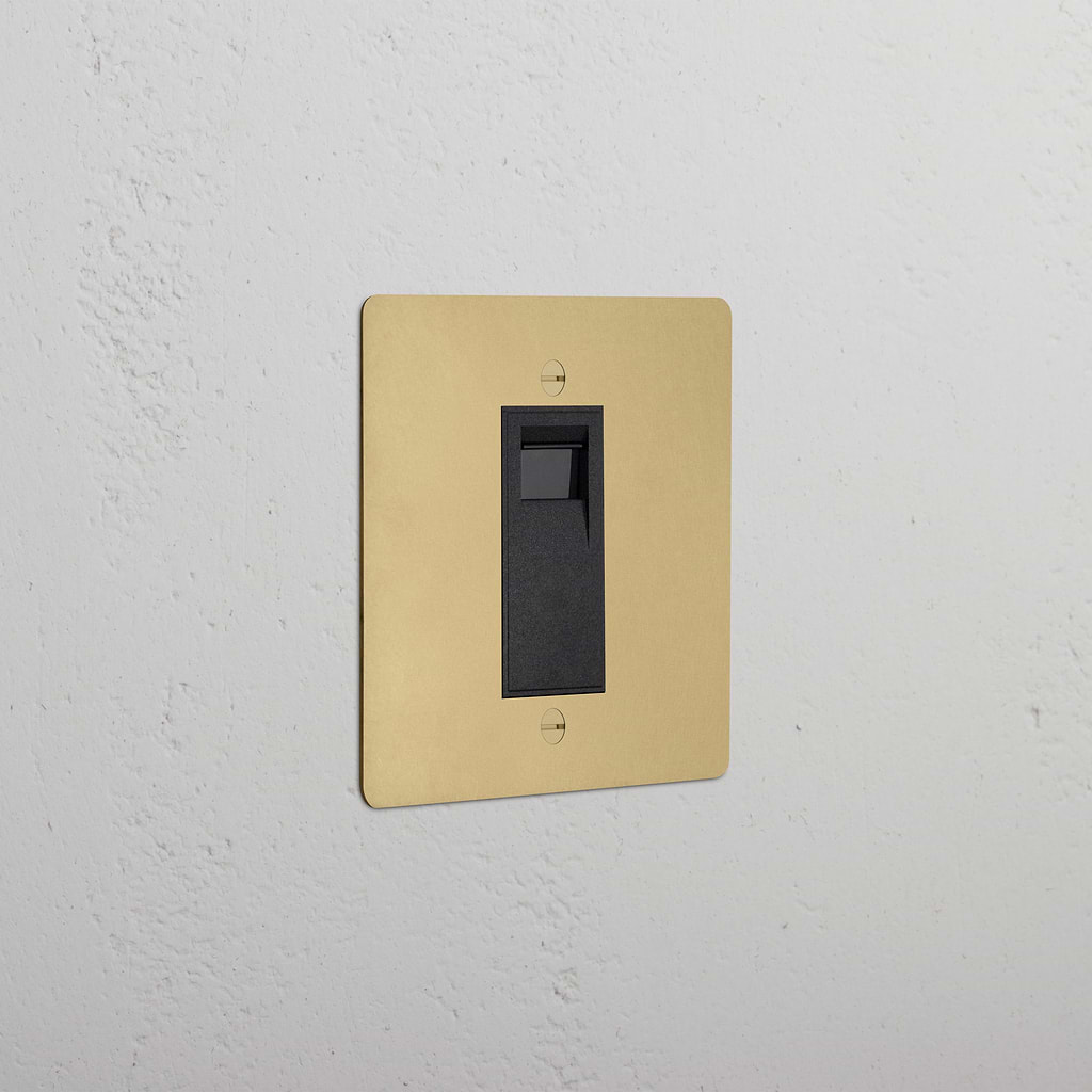 Single BT Master Socket Antique Brass Black | Sockets & Modules