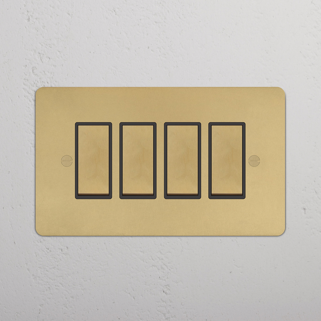 4G Two Way Rocker Switch Antique Brass Black | Switches & Dimmers