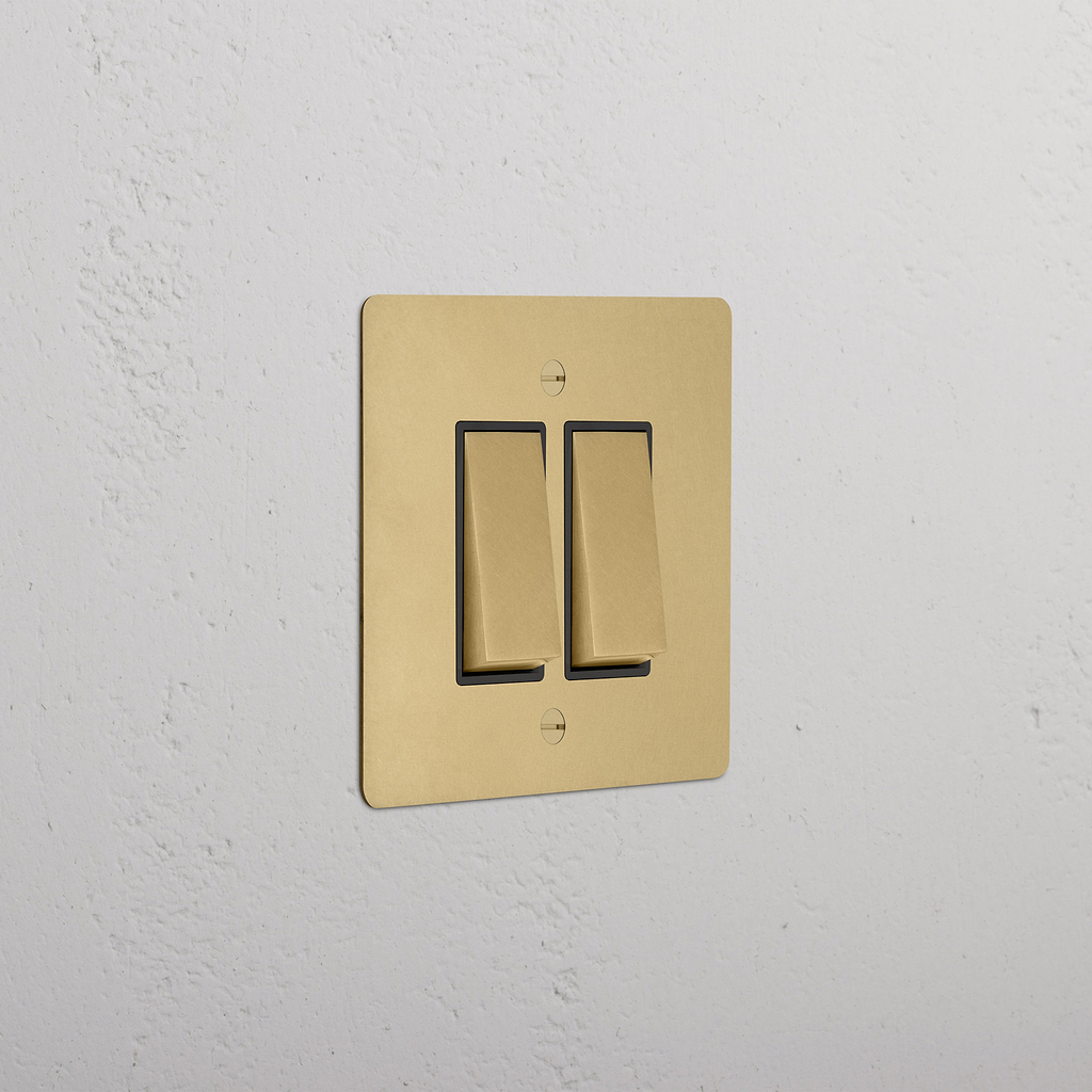 2G Two Way Rocker Switch Antique Brass Black | Switches & Dimmers