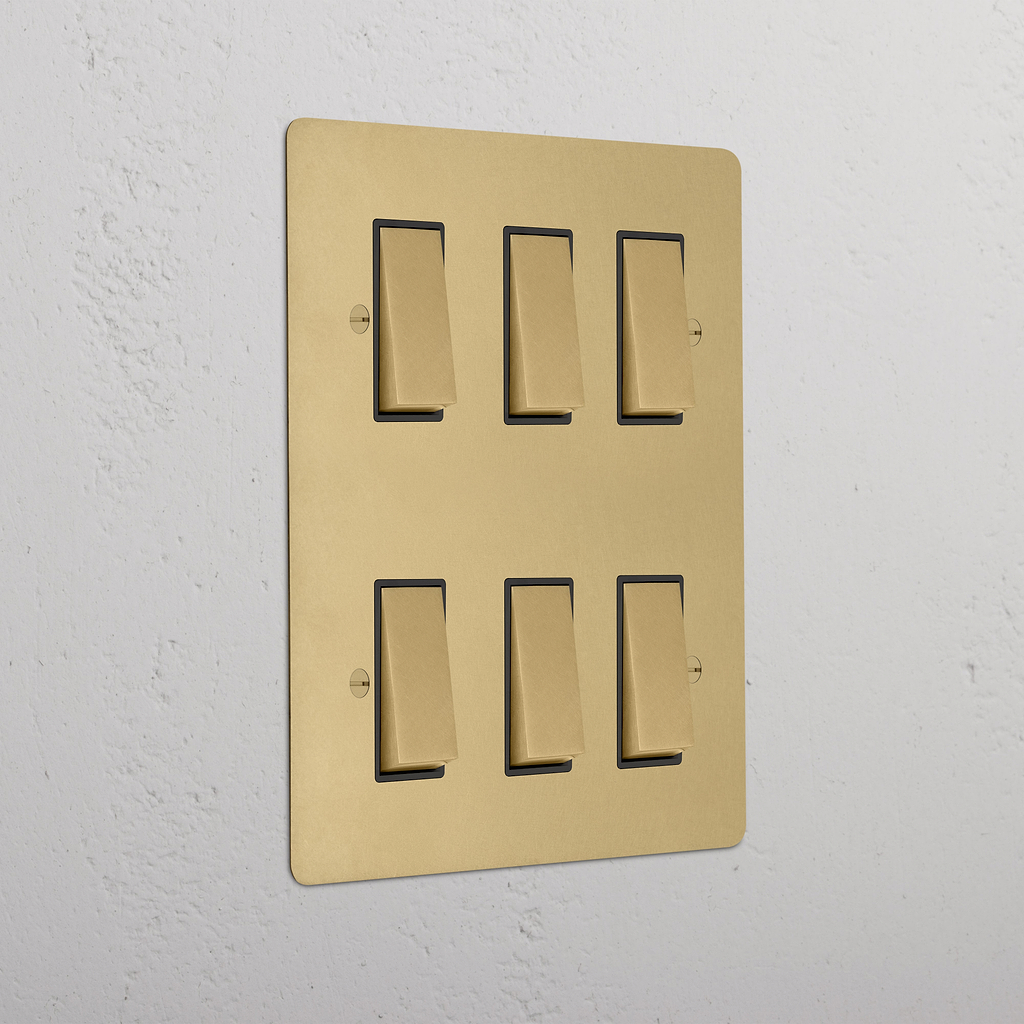 6G Two Way Rocker Switch Antique Brass Black | Switches & Dimmers