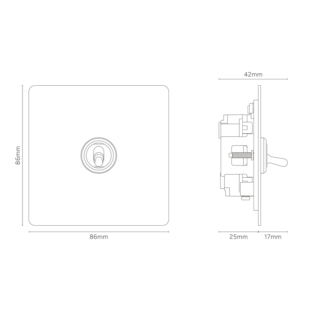 1G Double Pole Toggle Switch Bronze | Switches & Dimmers