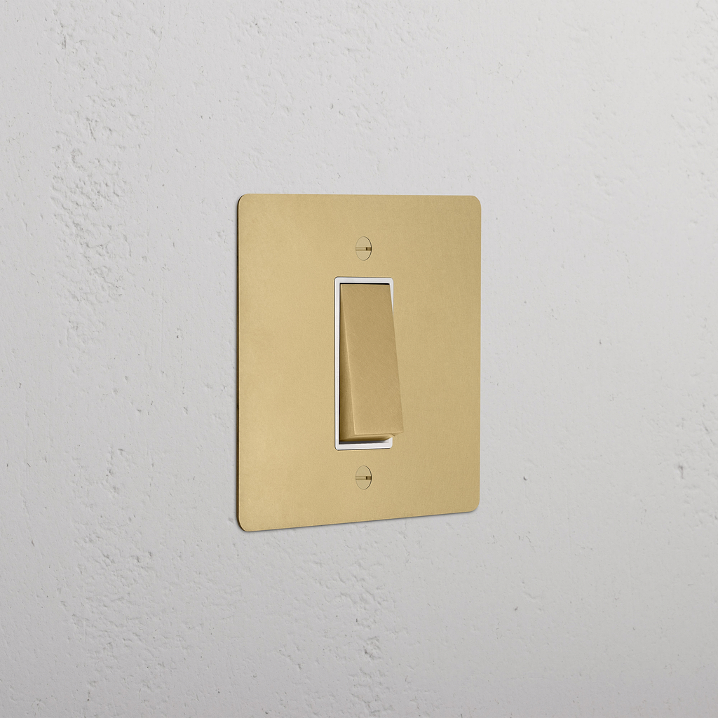1G Double Pole Rocker Switch Antique Brass White | Switches & Dimmers