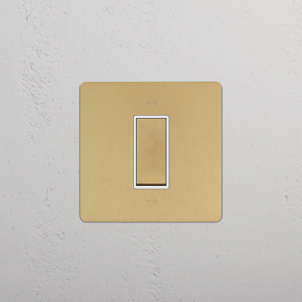 1G Double Pole Rocker Switch Antique Brass White | Switches & Dimmers