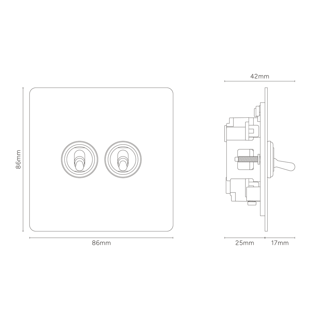 2G Two Way Toggle Switch Paintable Bronze | Switches & Dimmers