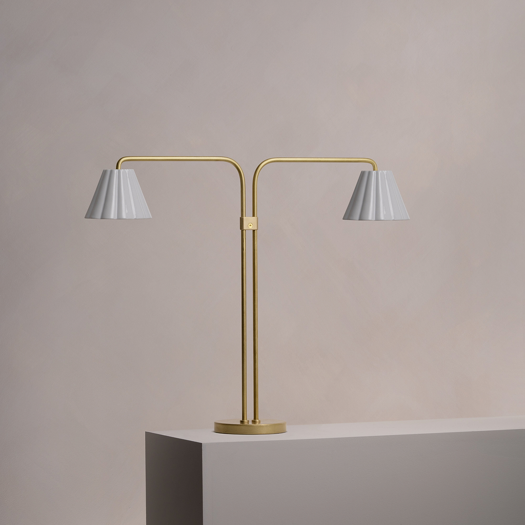 Cotswold Dual Table Lamp Fine Porcelain Antique Brass | Lighting