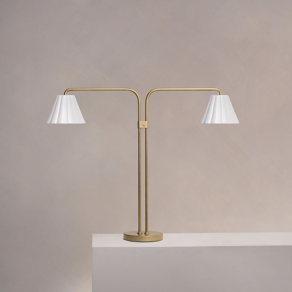 Cotswold Dual Table Lamp Fine Porcelain Antique Brass | Lighting