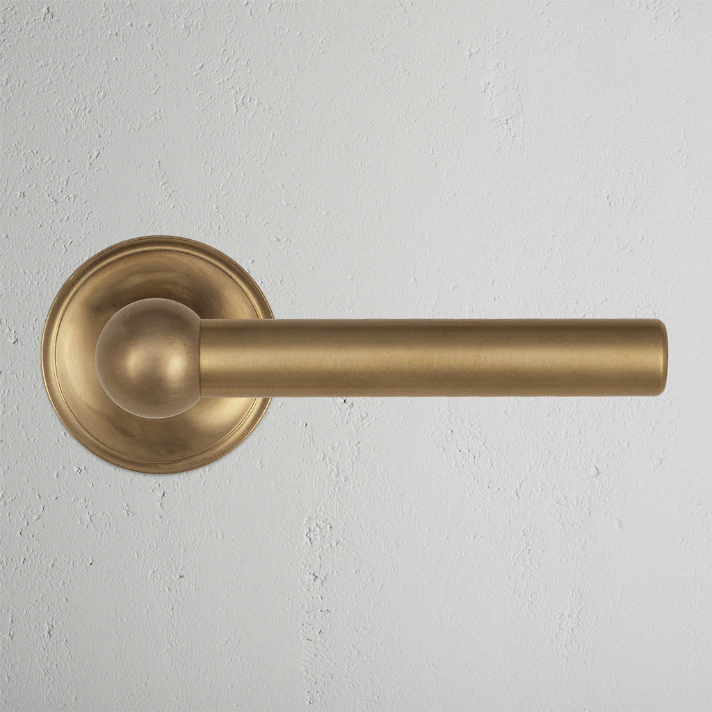 Harper Fixed Door Handle Antique Brass | Door Handles | Hardware