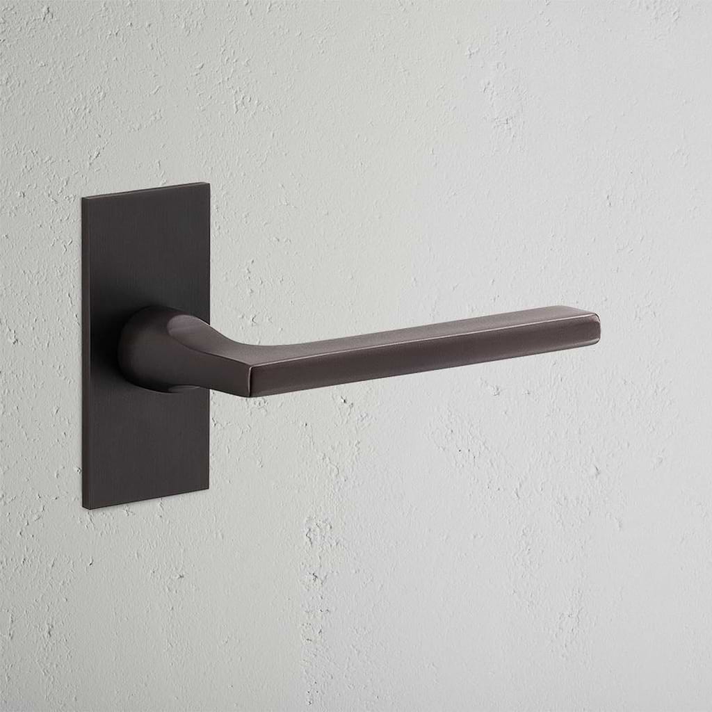 Clayton Short Plate Fixed Door Handle Bronze Black | Door Handles ...