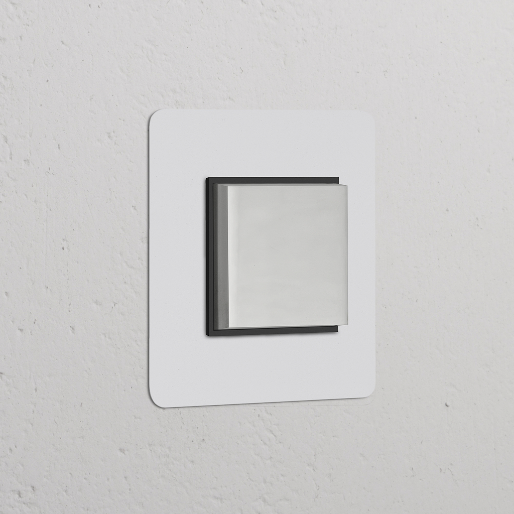 Single Centre Retractive Rocker Switch Paintable Polished Nickel Black ...