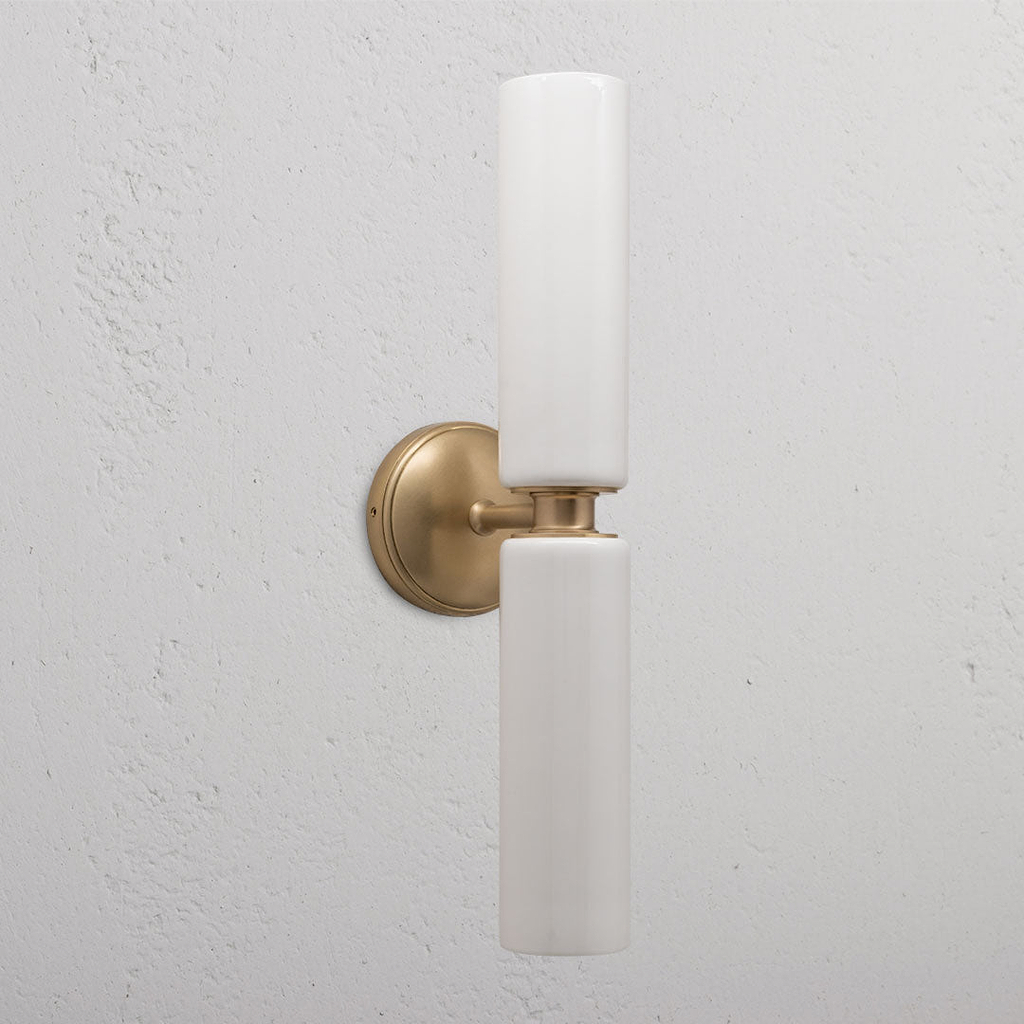 Claremont Medium Wall Light Fine Porcelain Shade| Antique Brass | Corston