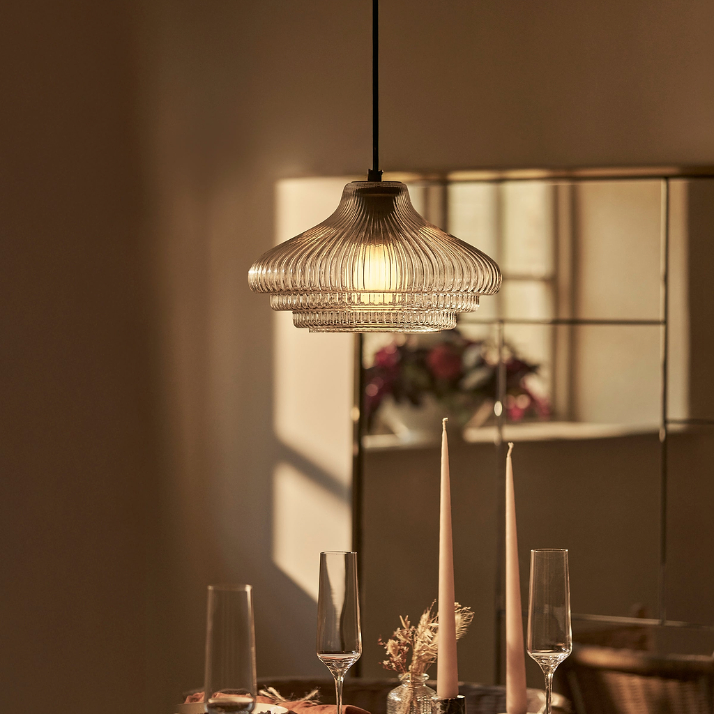 Brookfield Medium Pendant Light Fluted Glass Bronze | Lighting