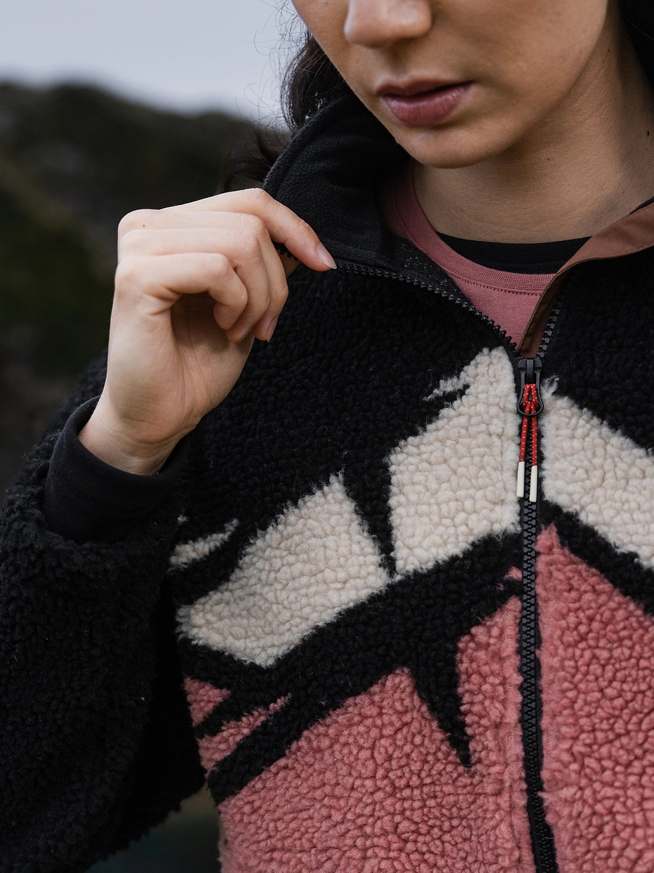 Newport - Women's Recycled Sherpa Zip Up Fleece Black – Sealskinz